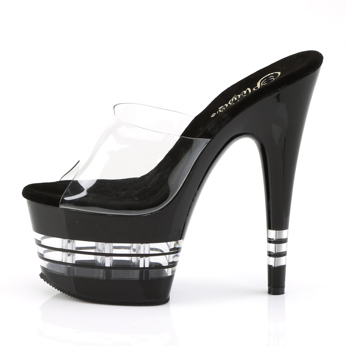 PLEASER ADORE-701LN BLACK LINE 7 INCH HIGH HEEL PLATFORM SHOES SIZE 7 ...