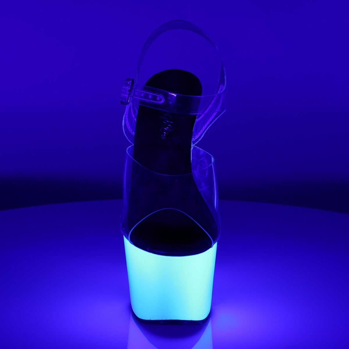 PLEASER ADORE 708-UV WHITE UV REACTIVE 7 INCH HIGH HEEL PLATFORM SHOES ...