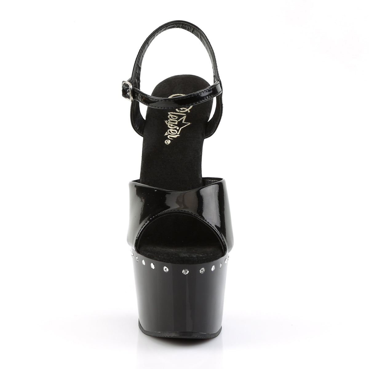 PLEASER ADORE-709LS BLACK 7 INCH HIGH HEEL PLATFORM SHOES RHINESTONE D ...